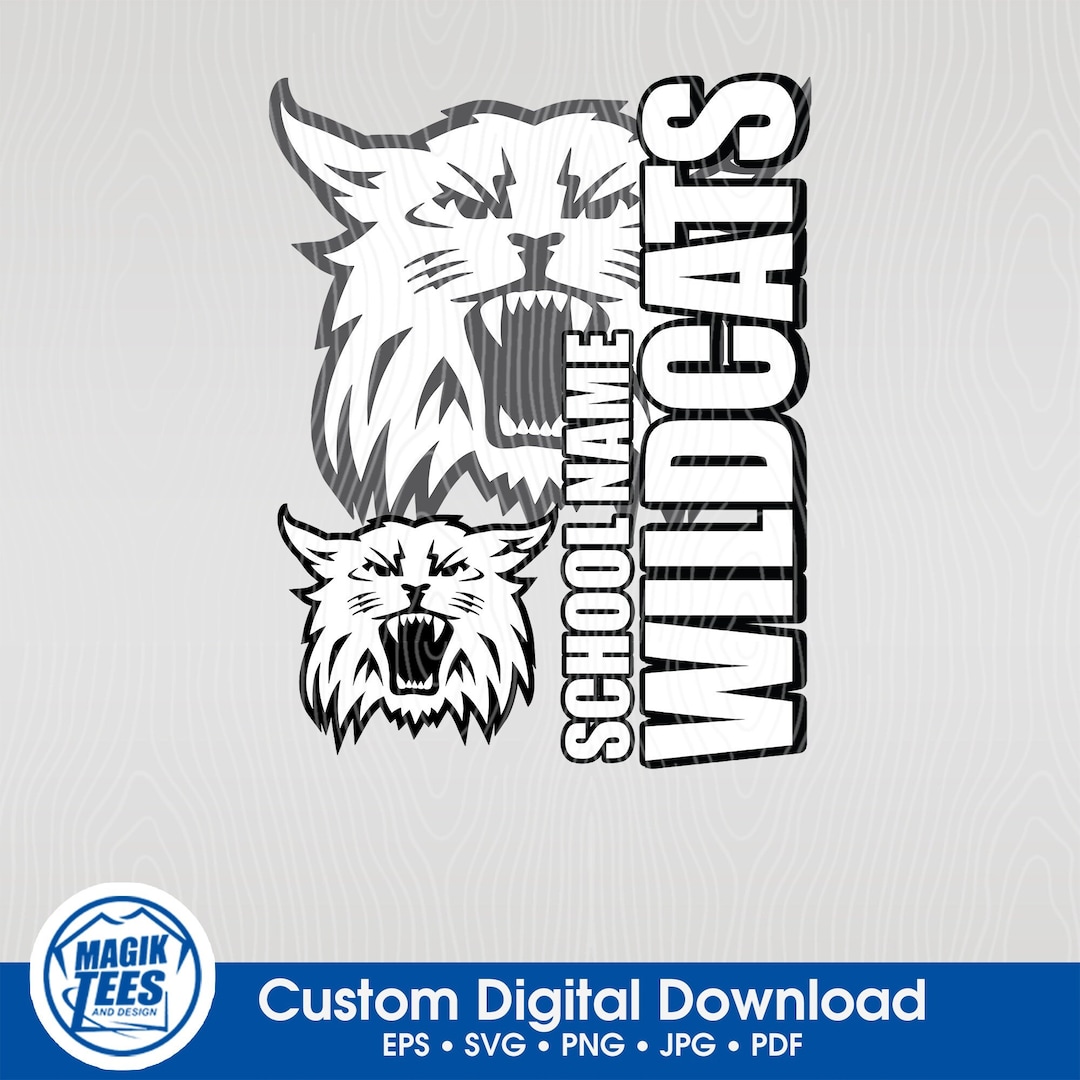 Wildcats School Spirit Mascot Personalize With School Name Png, Eps ...