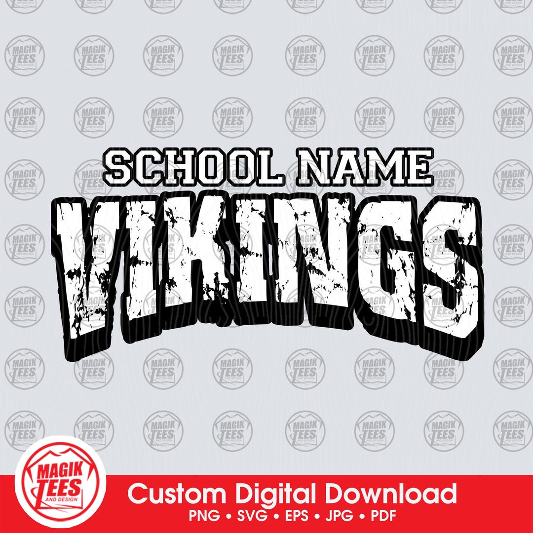 Vikings School Spirit Mascot | Personalize With School Name | PNG, SVG ...