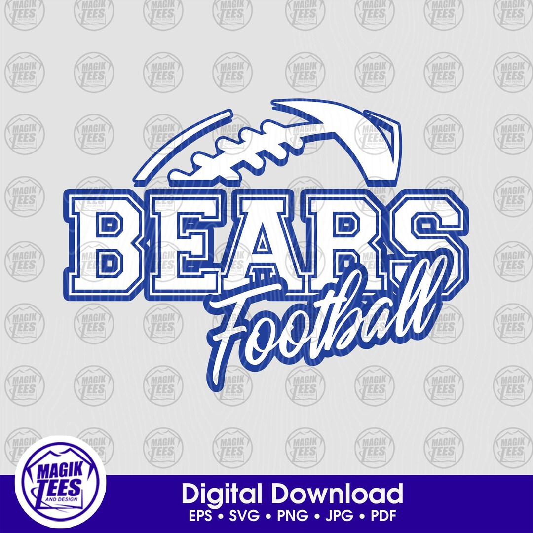 Bears Football School Spirit Digital Download Blue | Football Team ...