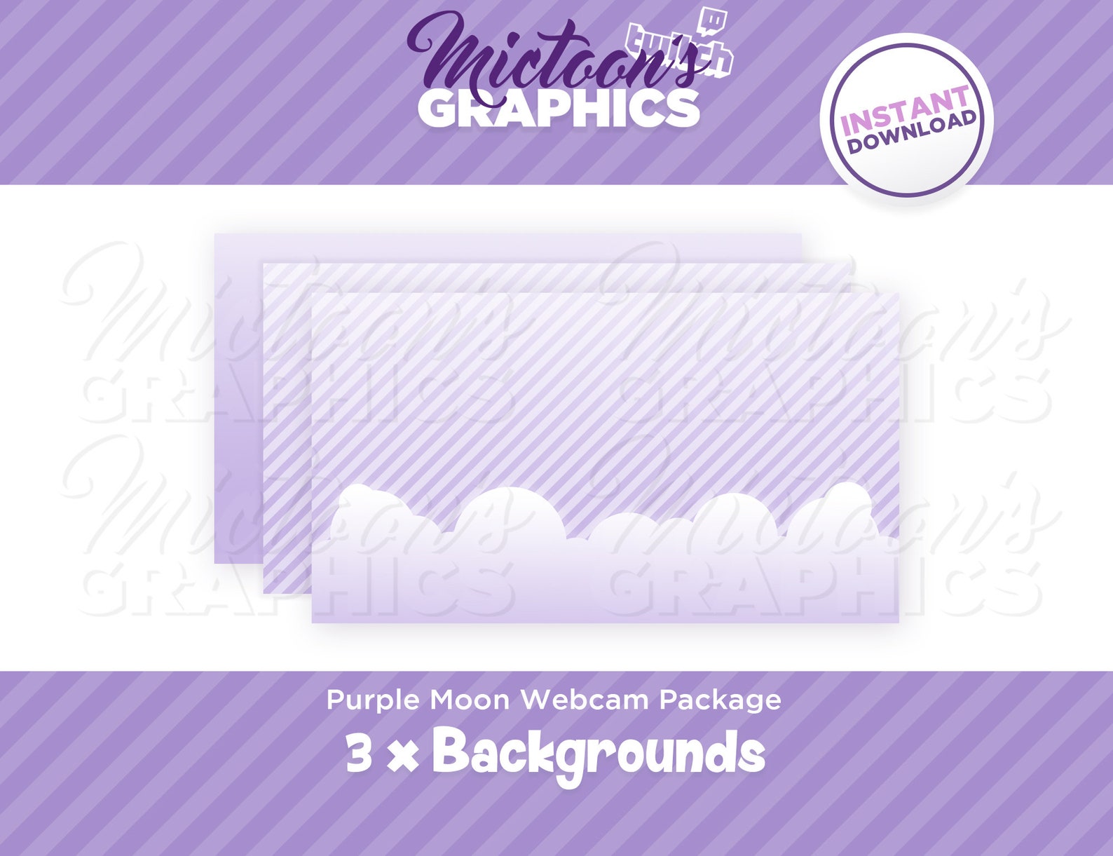 Twitch Moon Stream Overlay / Kawaii / Cute / Streamer Graphics - Etsy