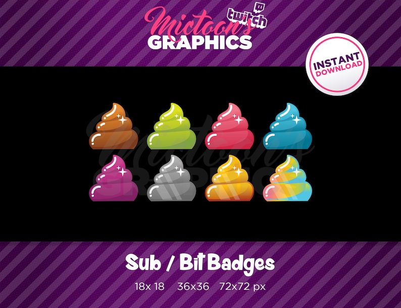 Twitch Poop Sub Badges / Bit Badges - Etsy Canada