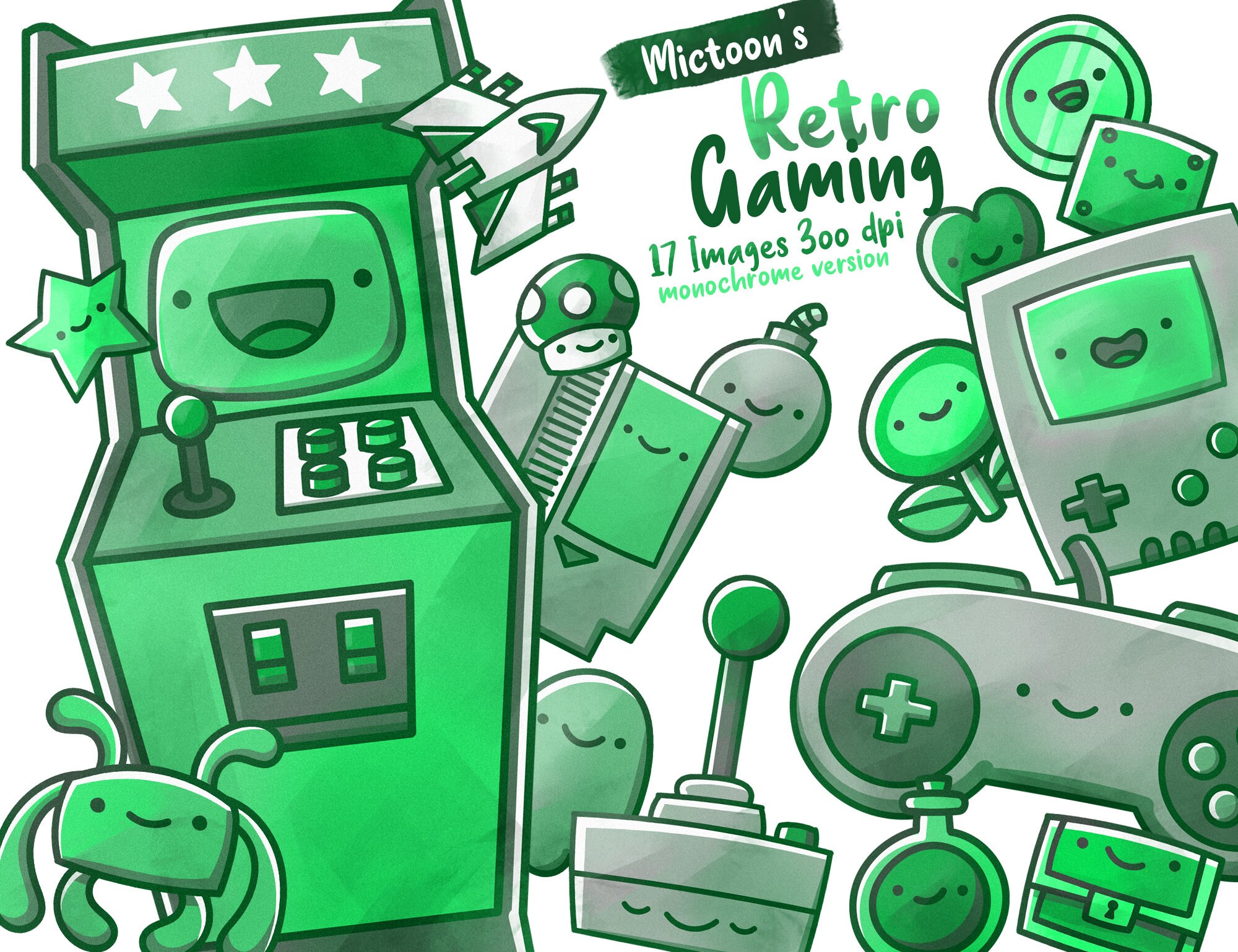 Retro Video Game - Clip Arts - PNG - Digital Instant Download - Etsy