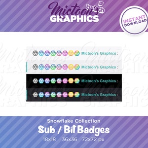Twitch Snowflake Sub Badges / Bit Badges / Streamer Graphics / Discord ...