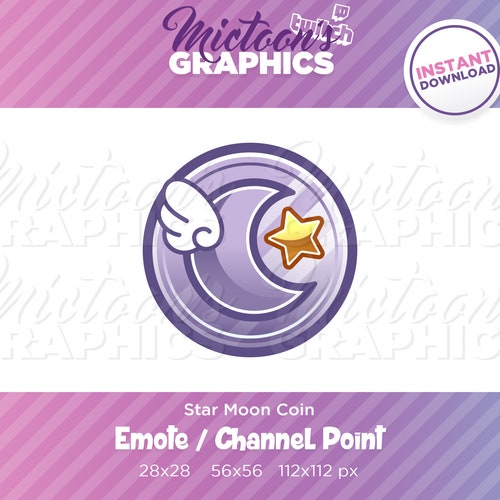Twitch Moon Coin Emote / Channel Point / Streamer Graphics / - Etsy