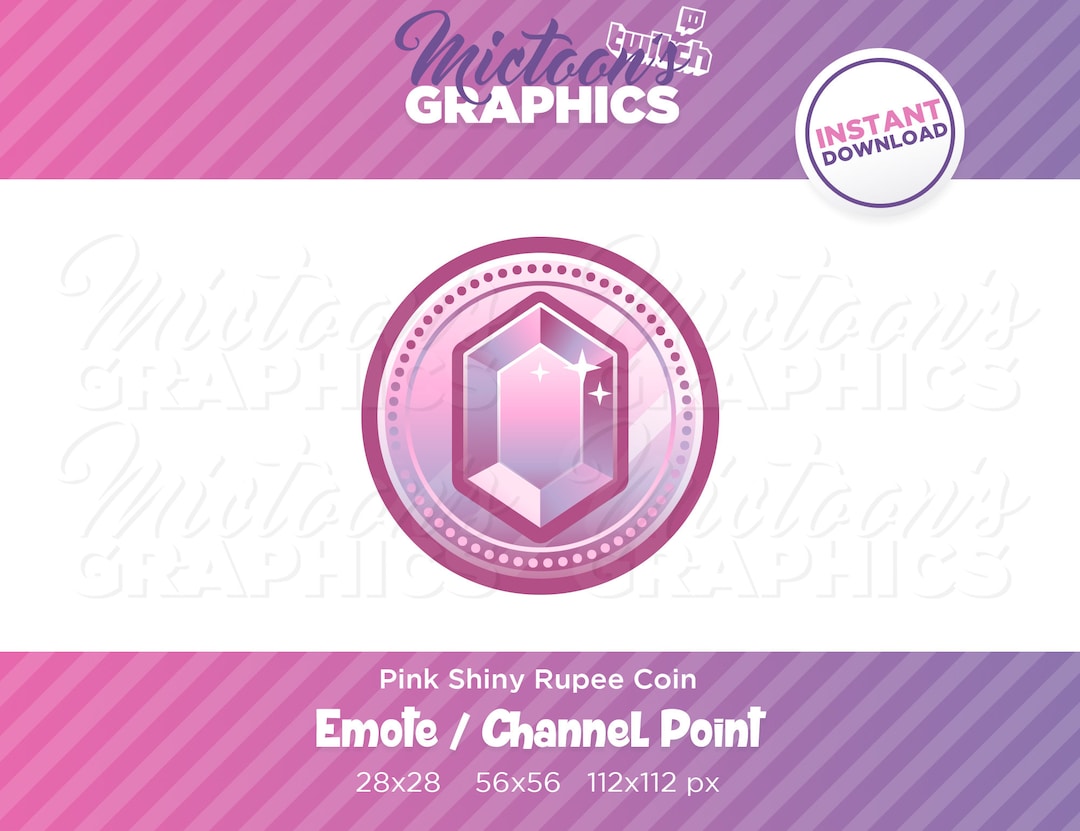 Twitch Pink Rupee Coin Emote / Channel Point / Streamer Graphics ...