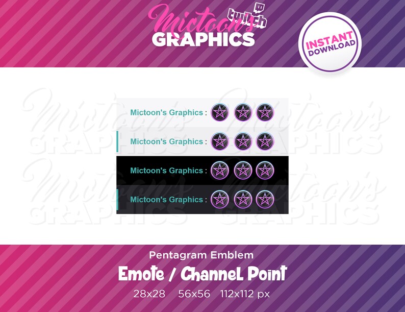 Twitch Pentagram / Emote / Channel Point / Streamer Graphics / Discord ...