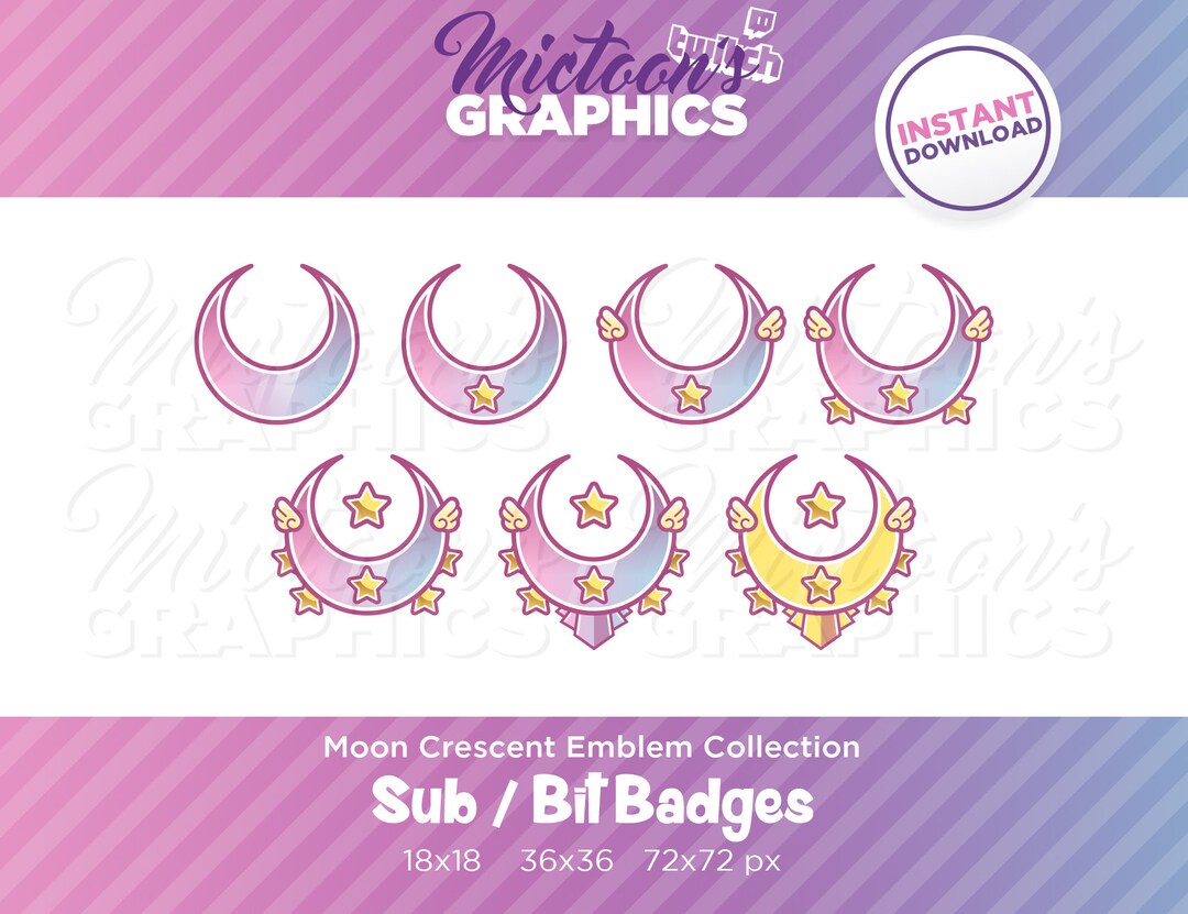 Twitch Moon Sub Badges / Bit Badges / Subscriber Badges / Streamer ...