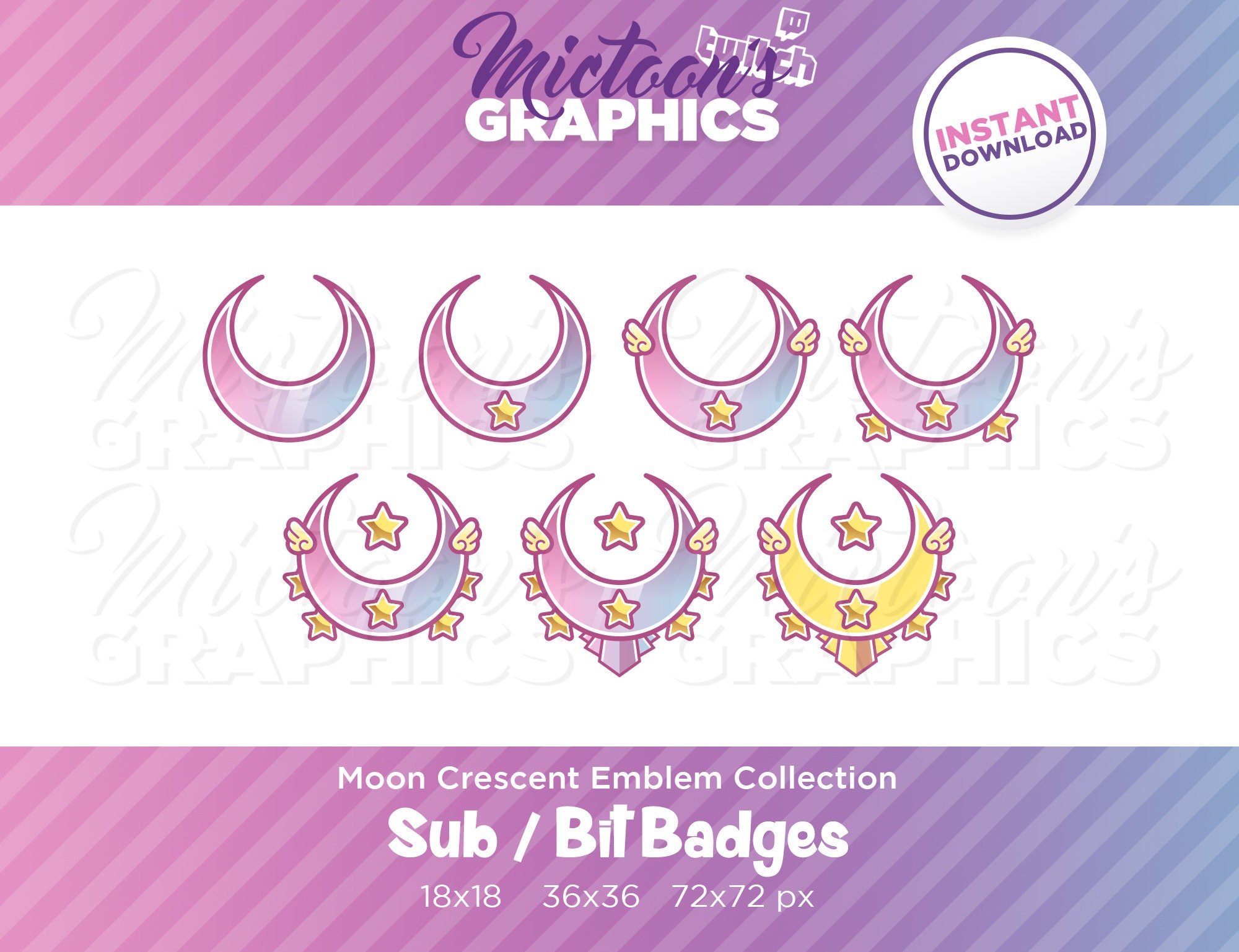 Art & Collectibles Twitch Sub/ Bit Badges Sub Badges Cute Sub Badges ...