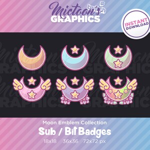 Twitch Moon Emblem Collection Sub Badges / Bit Badges / Subscriber ...