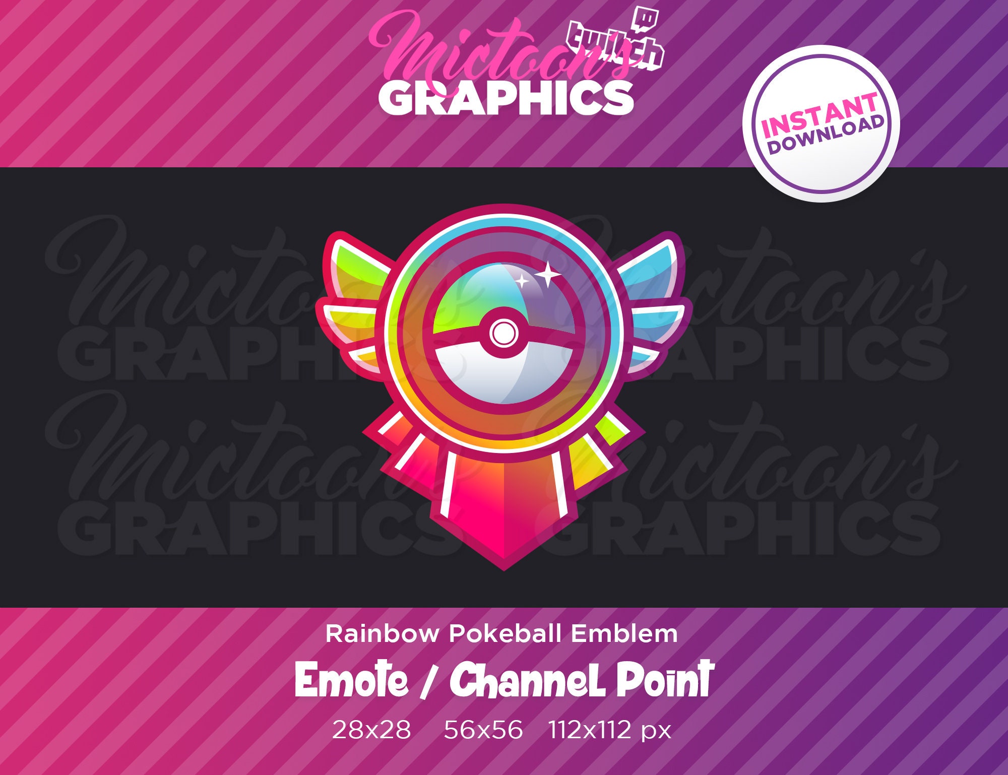Twitch Rainbow Pokeball Emote / Channel Point / Streamer Graphics ...