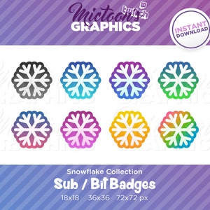 Twitch Snowflake Sub Badges / Bit Badges / Streamer Graphics / Discord ...