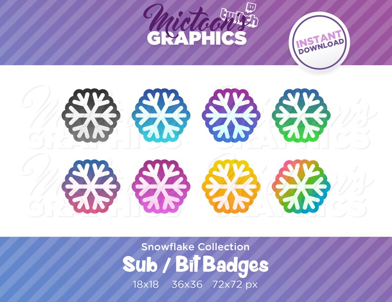 Twitch Snowflake Sub Badges / Bit Badges / Streamer Graphics / Discord ...