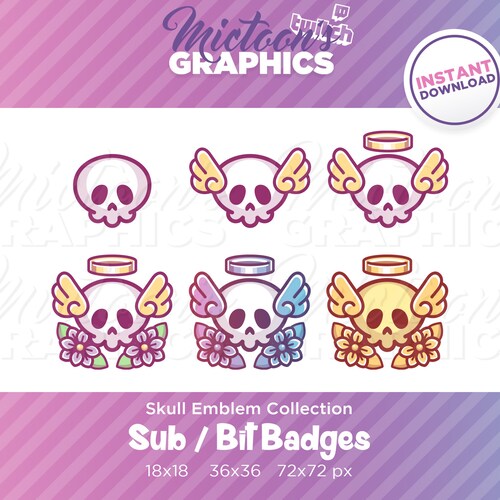 Twitch Skull Collection Sub Badges / Bit Badges / Streamer - Etsy