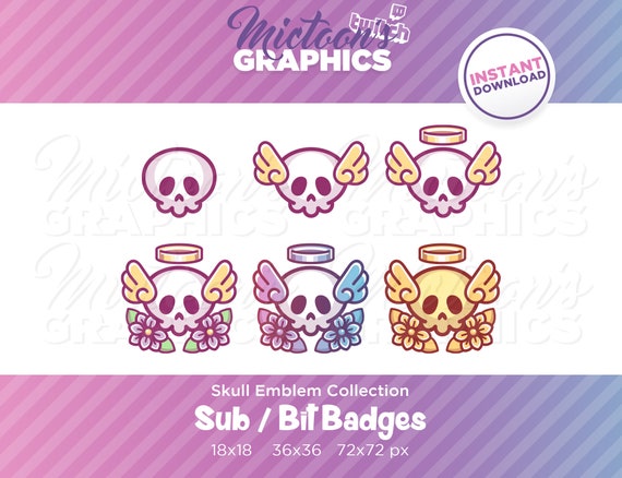 Twitch Skull Collection Sub Badges / Bit Badges / Streamer - Etsy