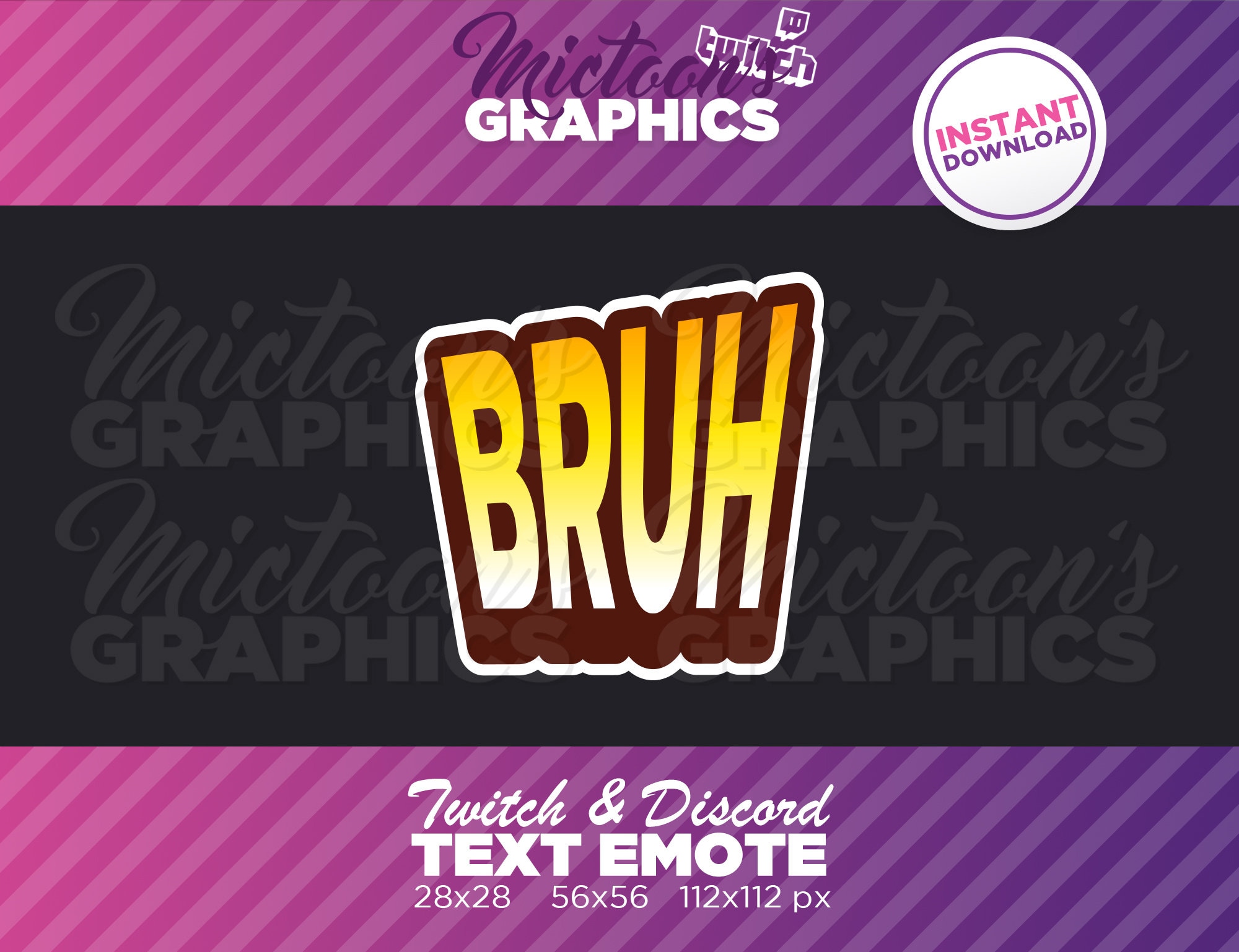 Twitch Bruh Emote / Text / Streamer Graphics / Discord / Gamer ...