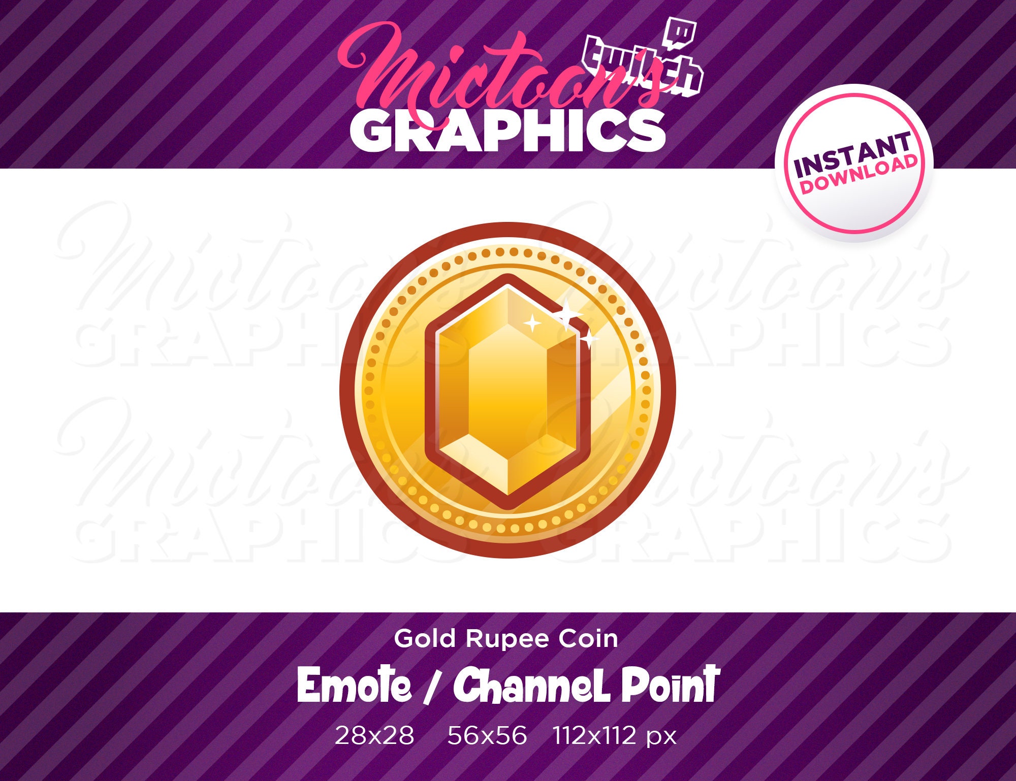 Twitch Gold Rupee Coin Emote / Channel Point / Streamer Graphics ...