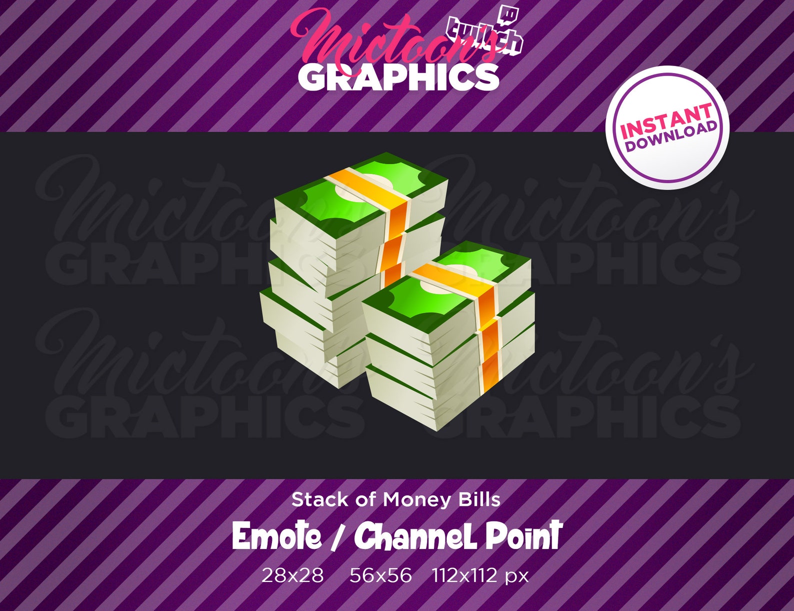 Twitch Stack Money Bills Emote / Channel Point / Streamer Graphics ...