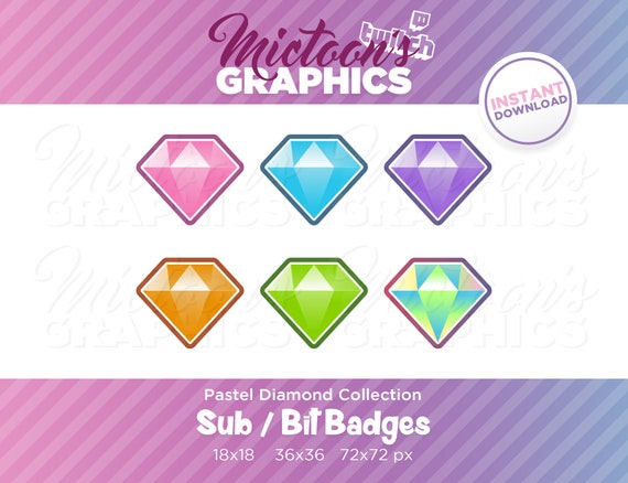 Twitch Diamond Collection / Sub Badges / Bit Badges / | Etsy