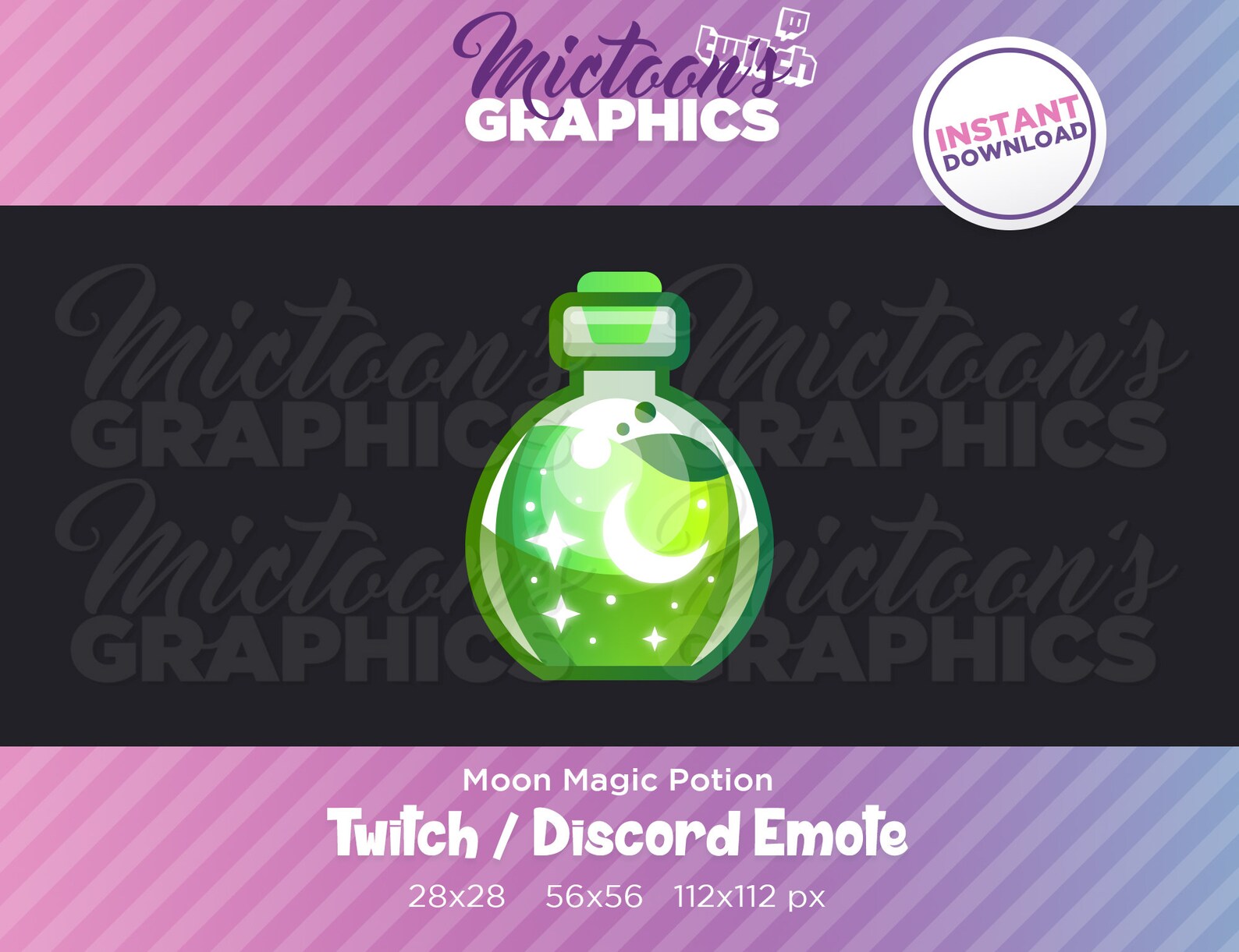 Twitch Moon Potion Emote / Channel Point / Streamer Graphics / Discord ...