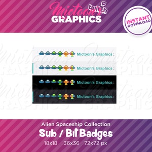 Twitch Alien Sub Badges / Cheer Bit Badges / Streamer Graphics ...