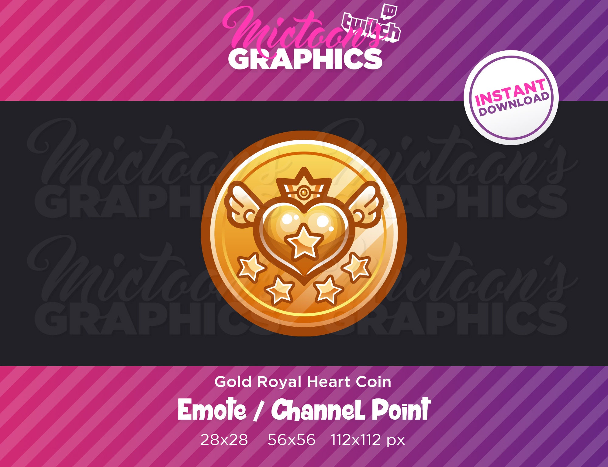 Twitch Royal Heart Coin / Emote / Channel Point / Streamer Graphics ...
