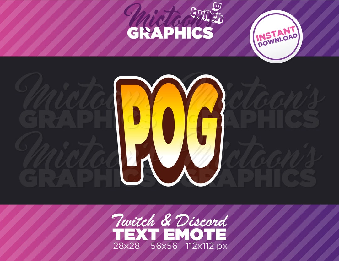 Twitch POG Emote / Text / Streamer Graphics / Discord / Gamer ...