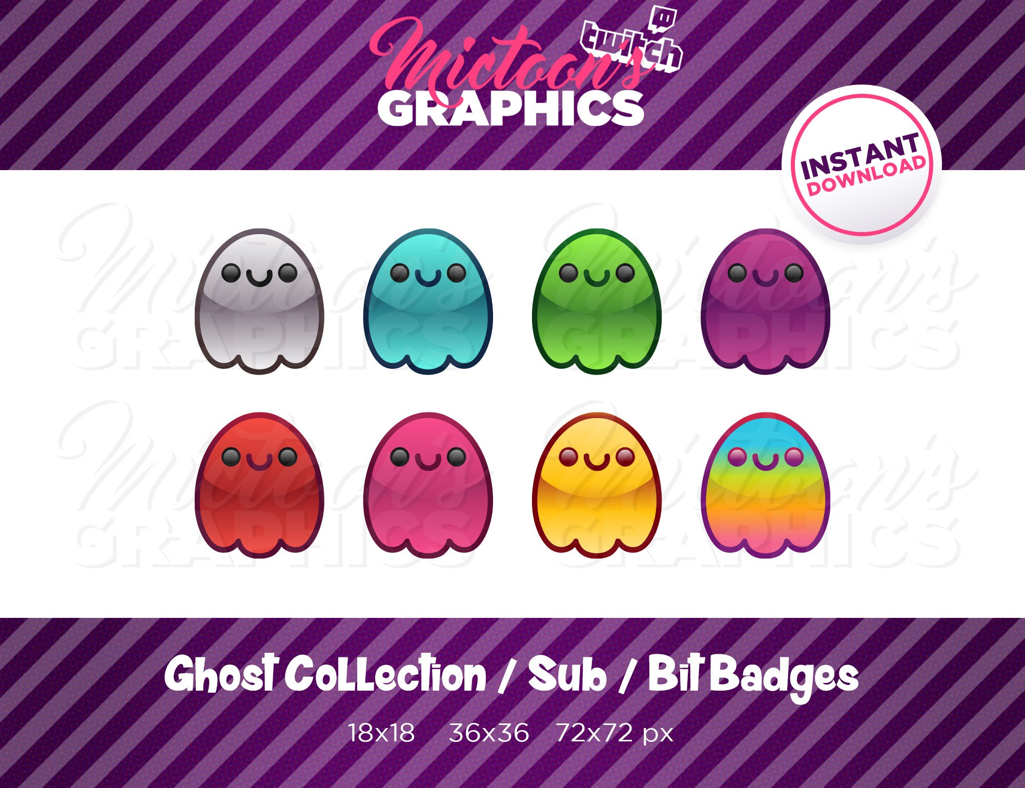Twitch Ghost Collection Badges / Bit Badges / Streamer - Etsy Canada