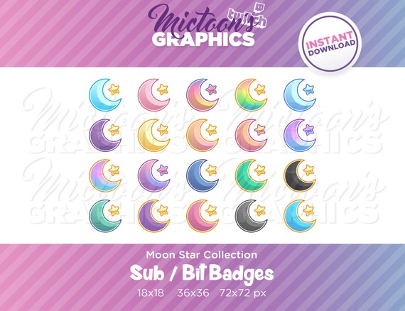 Twitch Moon Sub Badges / Cheer Bit Badges / Streamer Graphics - Etsy