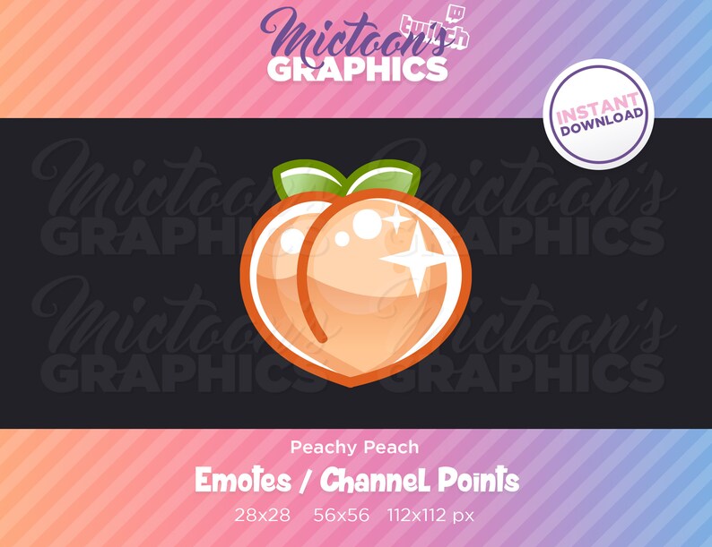 Twitch Peachy Peach / Emote / Channel Point / Streamer Graphics / Peach ...
