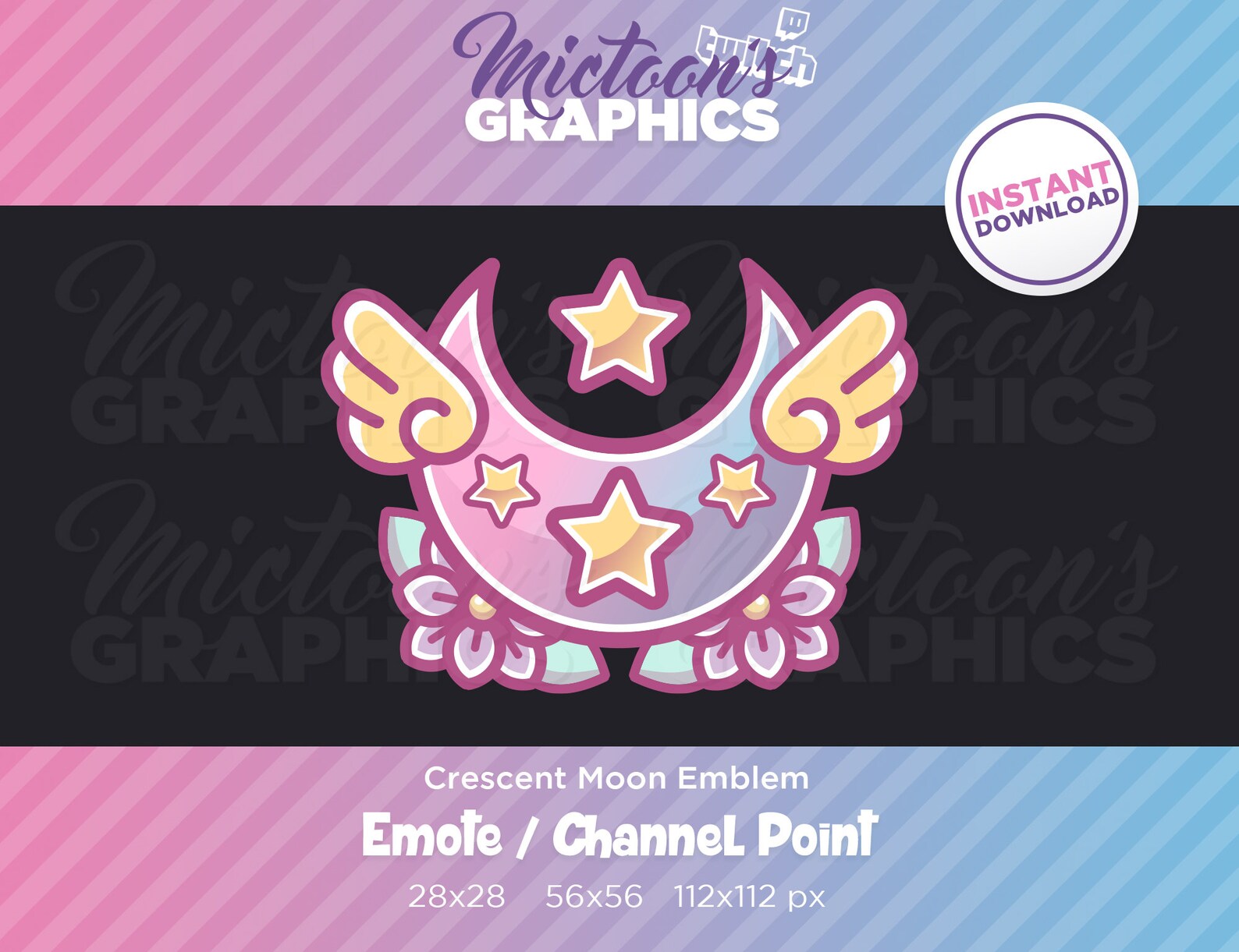 Twitch Crescent Moon / Emote / Channel Point / Streamer Graphics ...