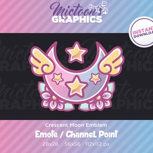 Twitch Crescent Moon / Emote / Channel Point / Streamer Graphics ...