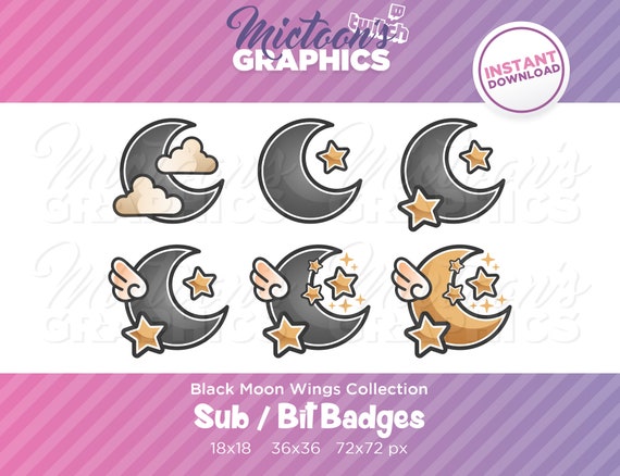 Twitch Moon Sub Badges / Bit Badges / Streamer Graphics / - Etsy