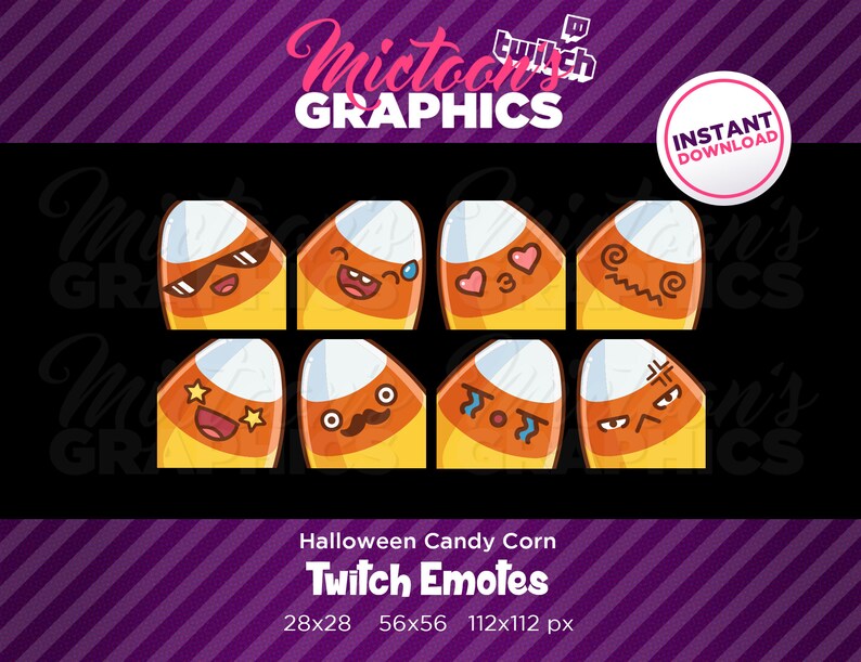 Twitch Halloween Candy Corn / Emote / Kawaii / Streamer Graphics ...