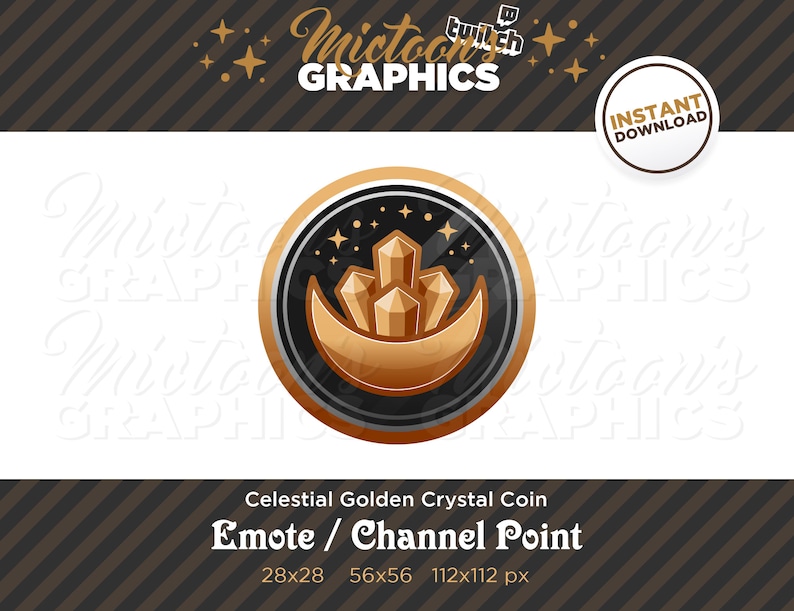 Twitch Crystal Coin Emote / Channel Point / Streamer Graphics / Golden ...