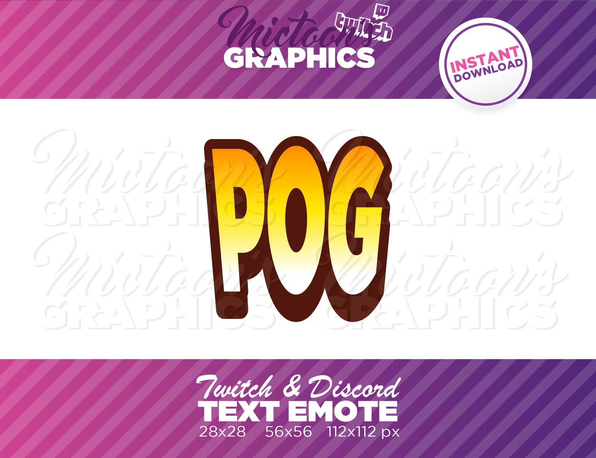 Twitch POG Emote / Text / Streamer Graphics / Discord / Gamer ...