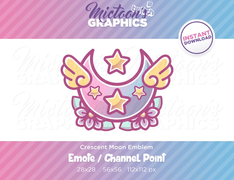 Twitch Crescent Moon / Emote / Channel Point / Streamer Graphics ...