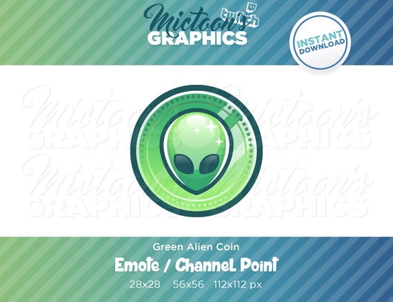 Twitch Alien Coin Emote / Channel Point / Streamer Graphics / | Etsy