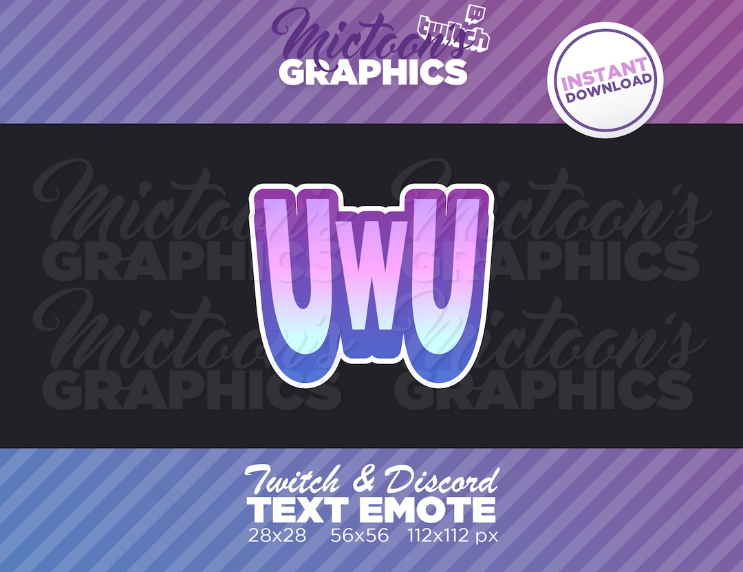 Twitch Uwu Emote / Text / Streamer Graphics / Discord / Gamer ...