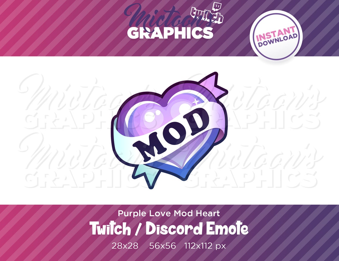Twitch Mod Love / Emote / Heart / Streamer Graphics / Discord - Etsy