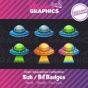Twitch Alien Sub Badges / Cheer Bit Badges / Streamer Graphics ...