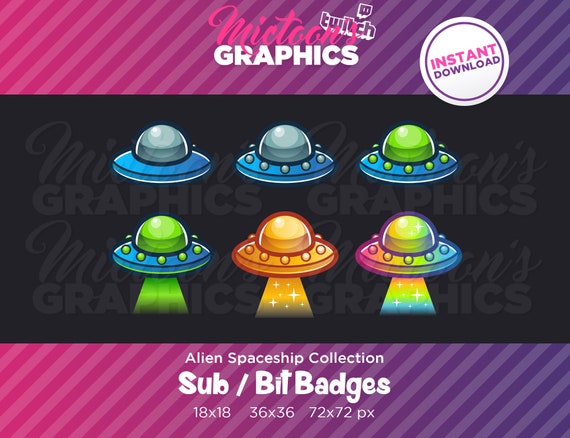 Twitch Alien Sub Badges / Cheer Bit Badges / Streamer Graphics | Etsy