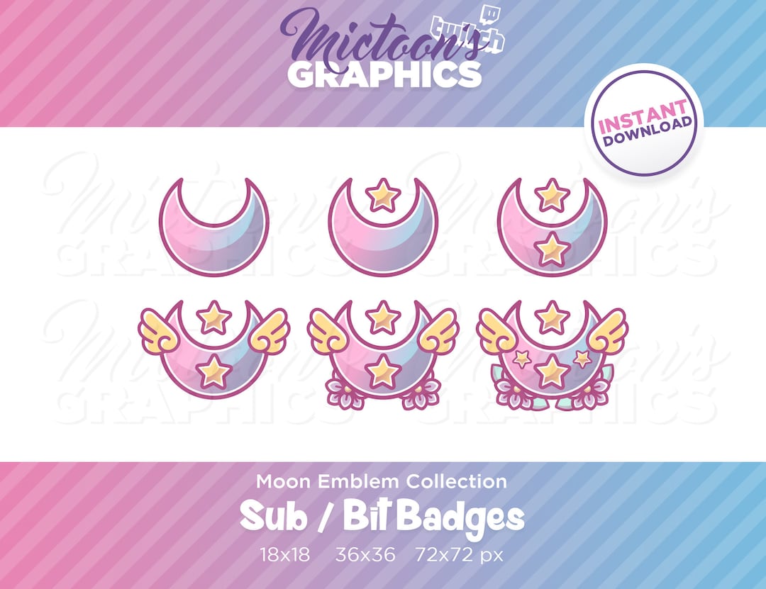 Twitch Moon Sub Badges / Bit Badges / Subscriber Badges / Streamer ...