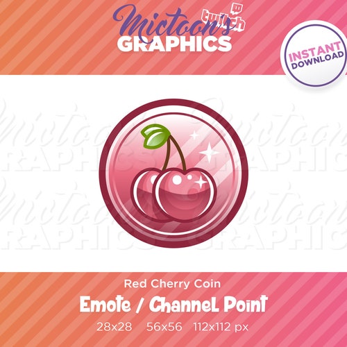 Twitch Emote Cherry / Channel Point / Rainbow / Pastel / - Etsy