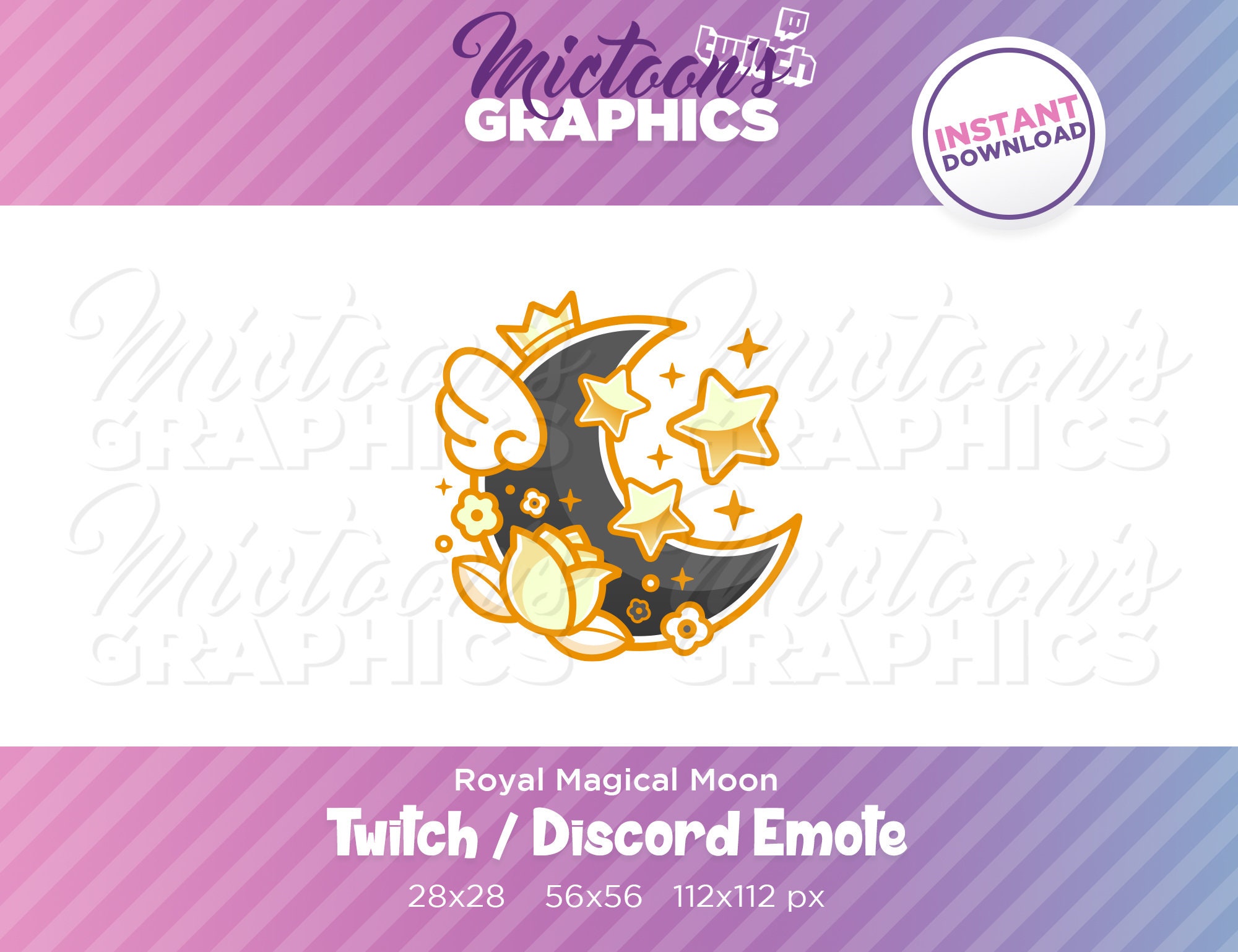 Twitch Royal Moon / Emote / Channel Point / Streamer Graphics / Discord ...