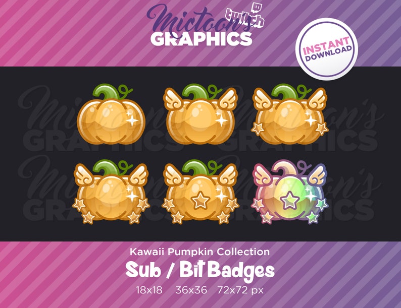 Twitch Pumpkins / Bit Badges / Streamer Graphics / Discord / - Etsy