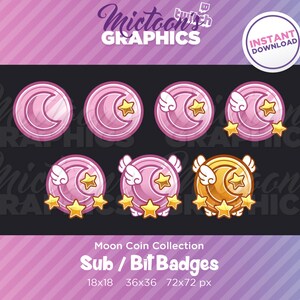 Twitch Moon Sub Badges / Bit Badges / Streamer Graphics / Discord ...