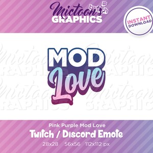Twitch Mod Love Emote / Text / Streamer Graphics / Discord / Gamer ...