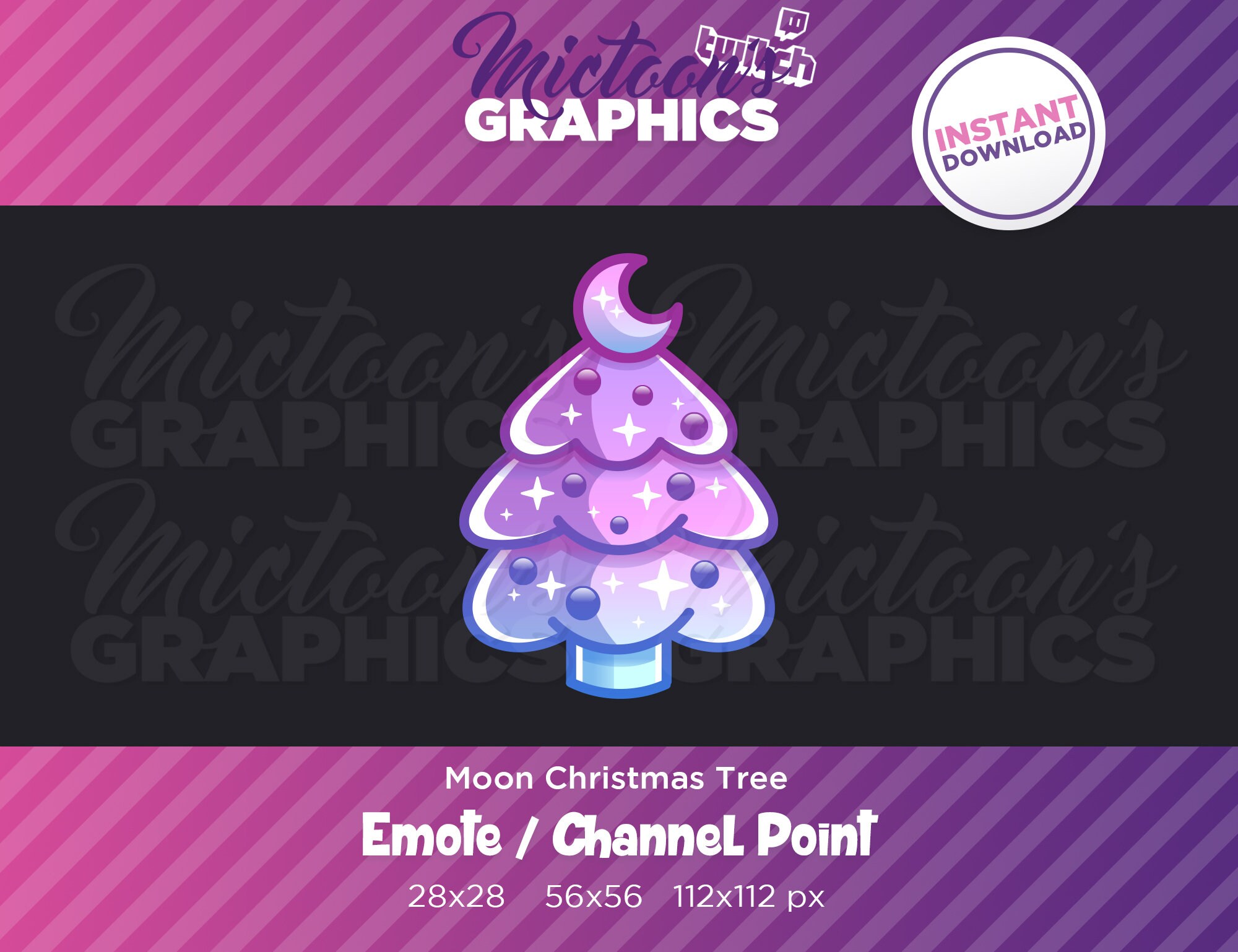 Twitch Christmas Moon Tree / Emote / Channel Point / Streamer Graphics ...