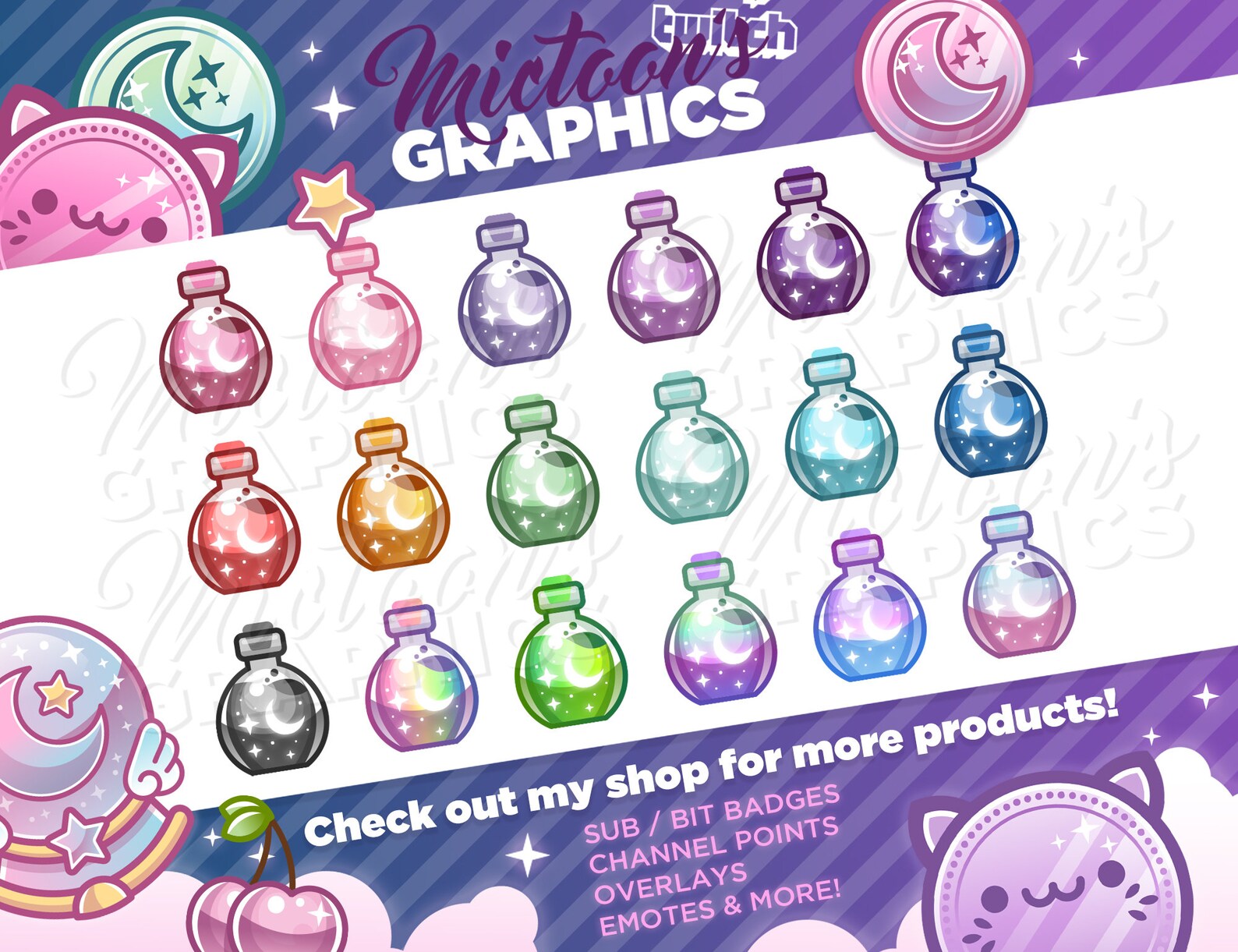 Twitch Moon Potion Emote / Channel Point / Streamer Graphics / Discord ...