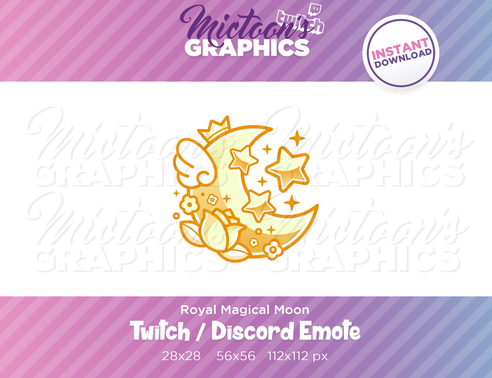 Twitch Royal Moon / Emote / Channel Point / Streamer Graphics / Discord ...